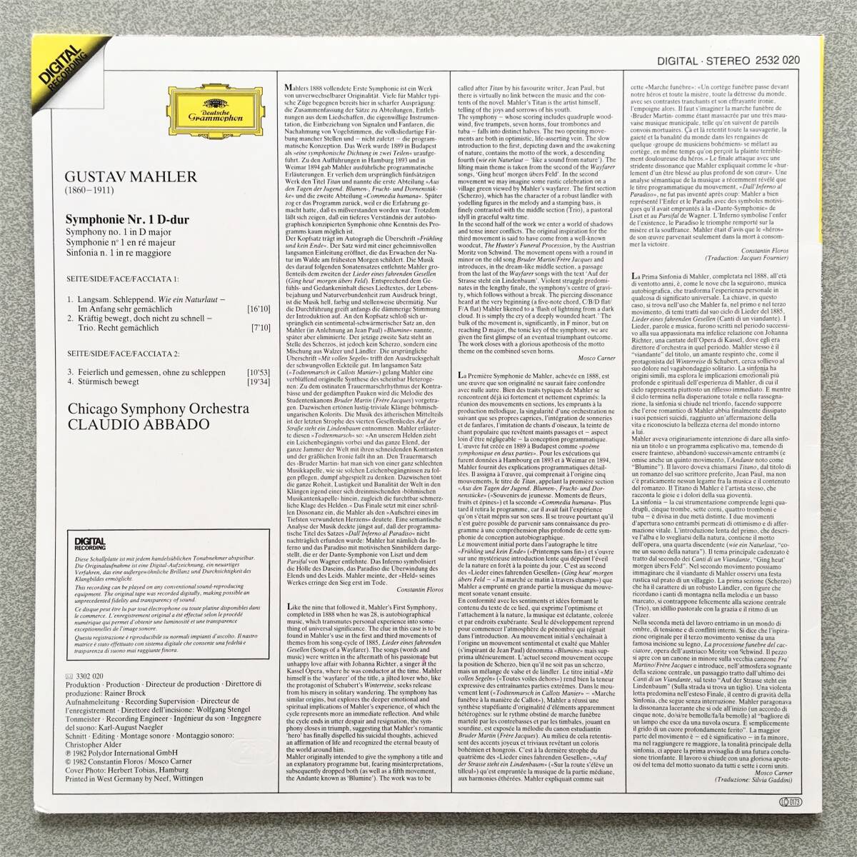 Yahoo!オークション - 独DGG DIGITAL アバド/CSO マーラー 1番「巨人」...