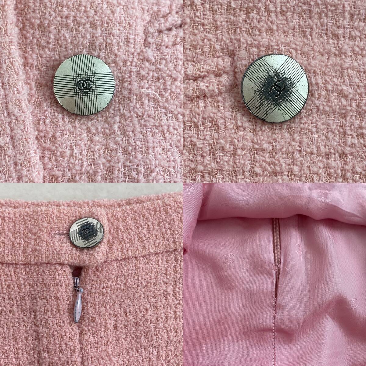 シャネル スーツセットアップ CHANEL ツイード ココボタン シャネル スーツセットアップ CHANEL ツイード ココボタン
