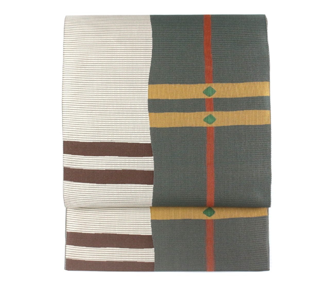 紹巴全通織 正絹しゃれ袋帯 全通 リバーシブル 縦縞モダン柄 e-2485(仕立て上がり)｜売買されたオークション情報、yahooの商品情報をアーカイブ公開 - オークファン（aucfan.com）