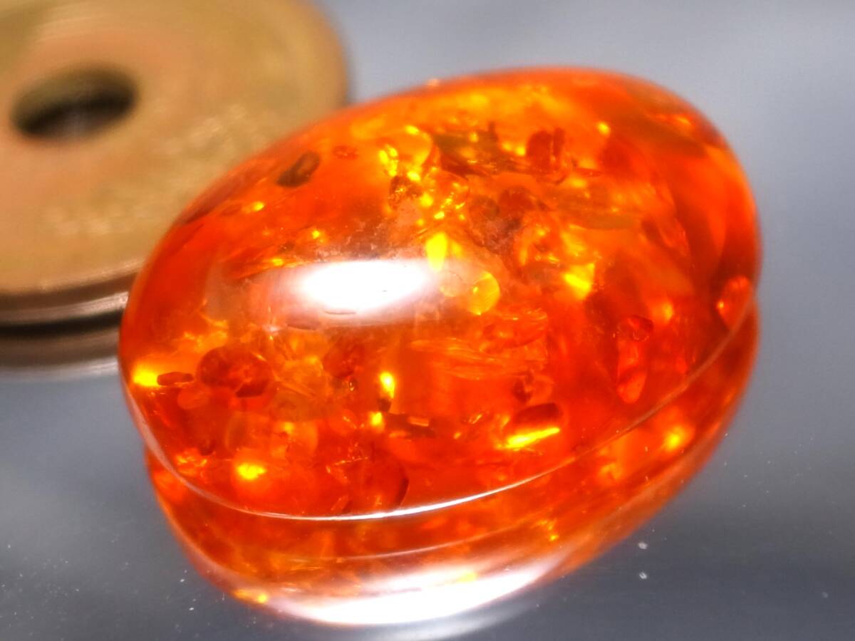 Yahoo!オークション - 9.69ct 新品・天然アンバー（琥珀）グリッター入...