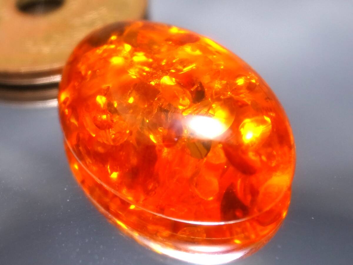 Yahoo!オークション - 9.69ct 新品・天然アンバー（琥珀）グリッター入...