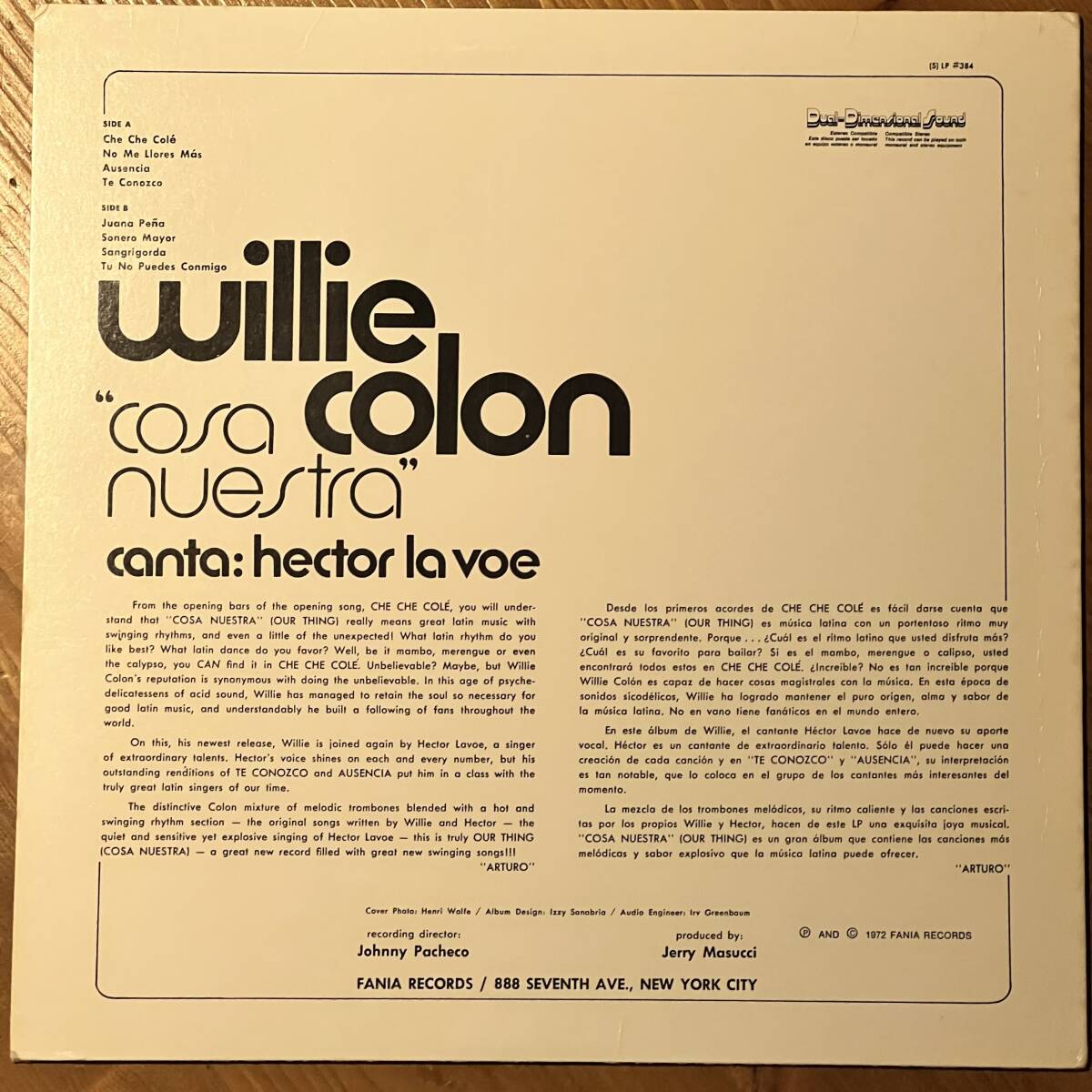 Yahoo!オークション - 【Willie Colon - Cosa Nuestra / FANIA - SLP 3...