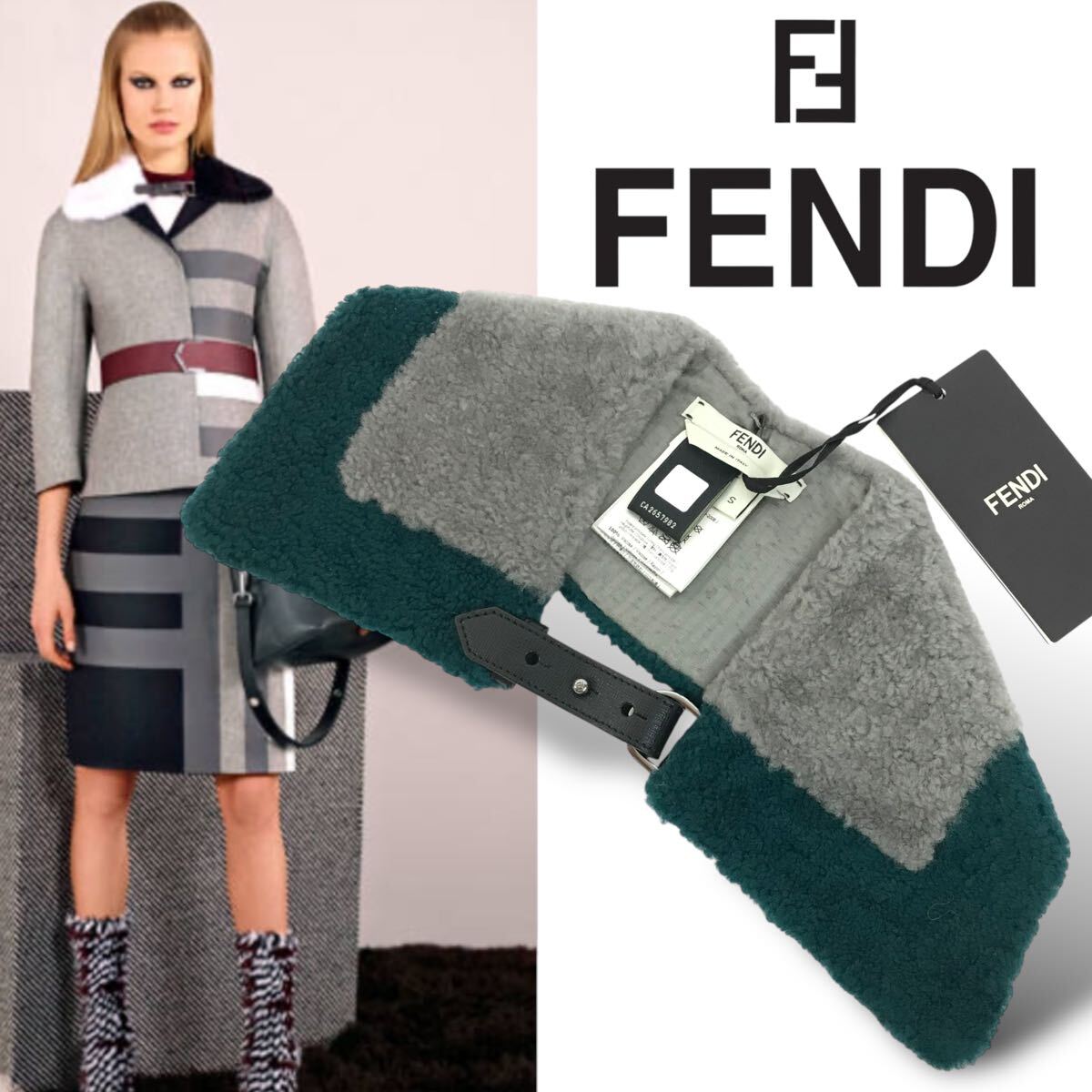 Yahoo!オークション - t87 新品未使用 FENDI 2014 フェンデイ ボア つ...