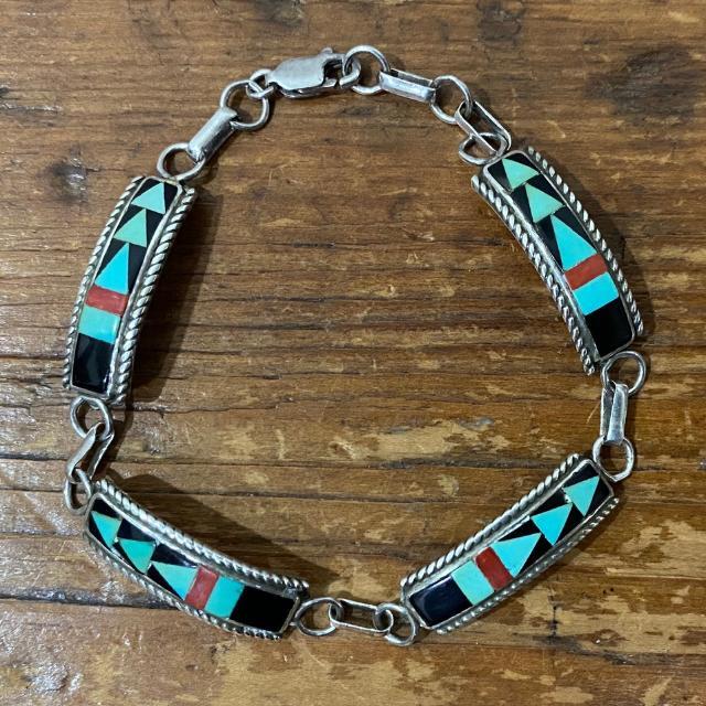 Yahoo!オークション - ZUNI ズニ族 インレイ チェーン ブレスレット シ...