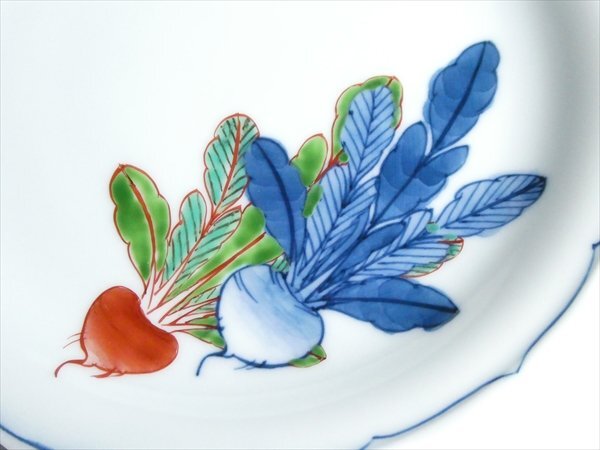 Yahoo!オークション - n225 田代亮秀 亮秀窯 染錦 手描き 蕪文 輪花皿 ...