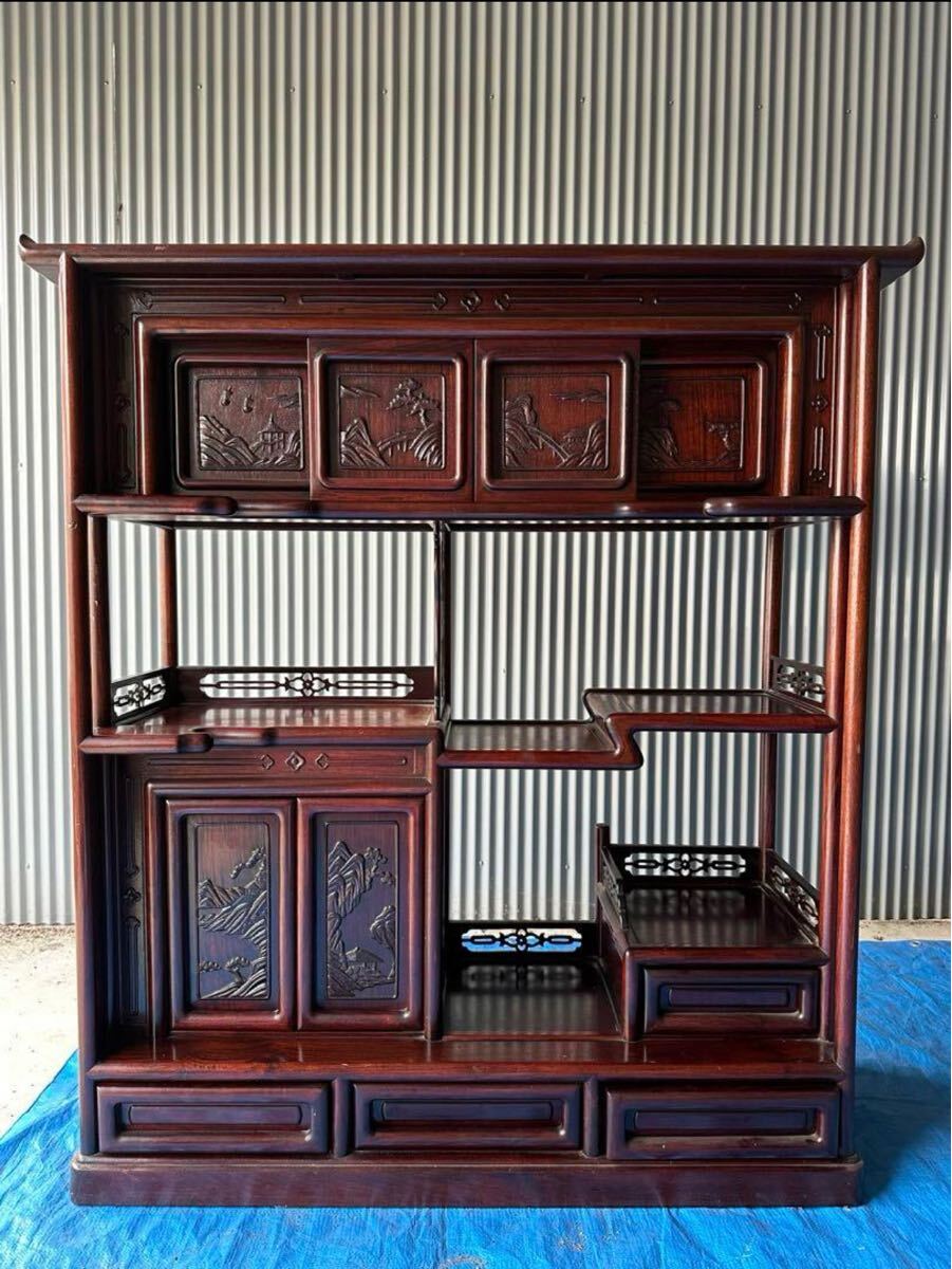 茶箪笥 唐木 透かし彫り 違い棚 茶棚 飾り棚 和家具 茶ダンス 昭和レトロ アンティーク 家具 インテリア ヴィンテージ 大阪引き取り限定(飾り棚)｜売買されたオークション情報、yahooの ...