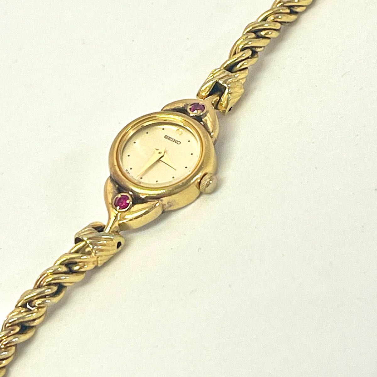稼働 SEIKO レディース腕時計 天然ルビー ブレスウォッチ 稼働 SEIKO レディース腕時計 天然ルビー ブレスウォッチ