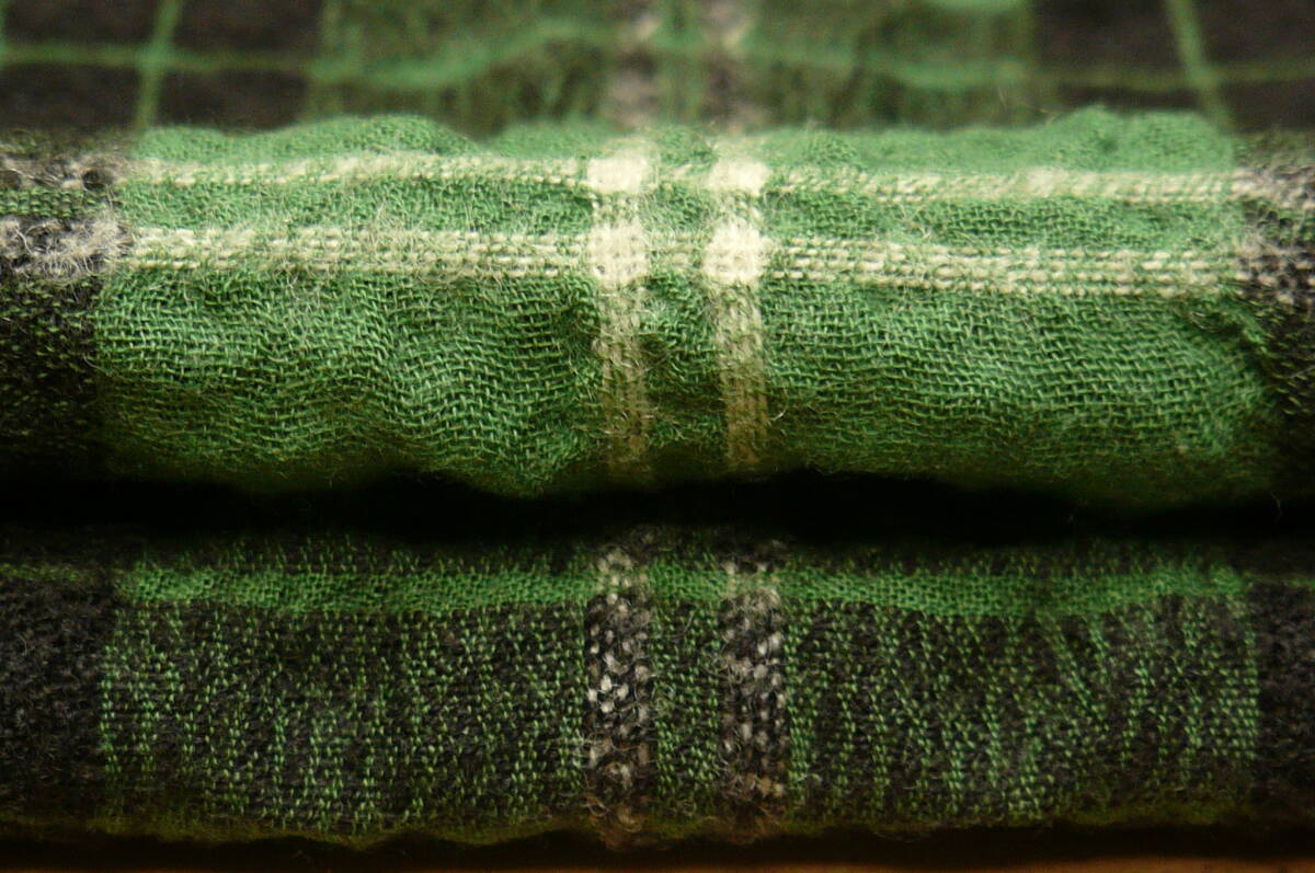 Yahoo!オークション - c338・ウール混・緑系4m・格子・サッカー風・...