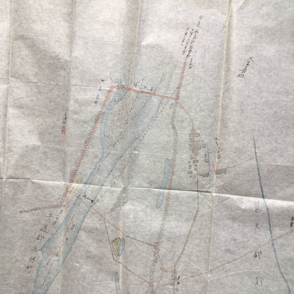 Yahoo!オークション - Y036 彩色 古地図 岡山県 福岡付近地図 大判 55...