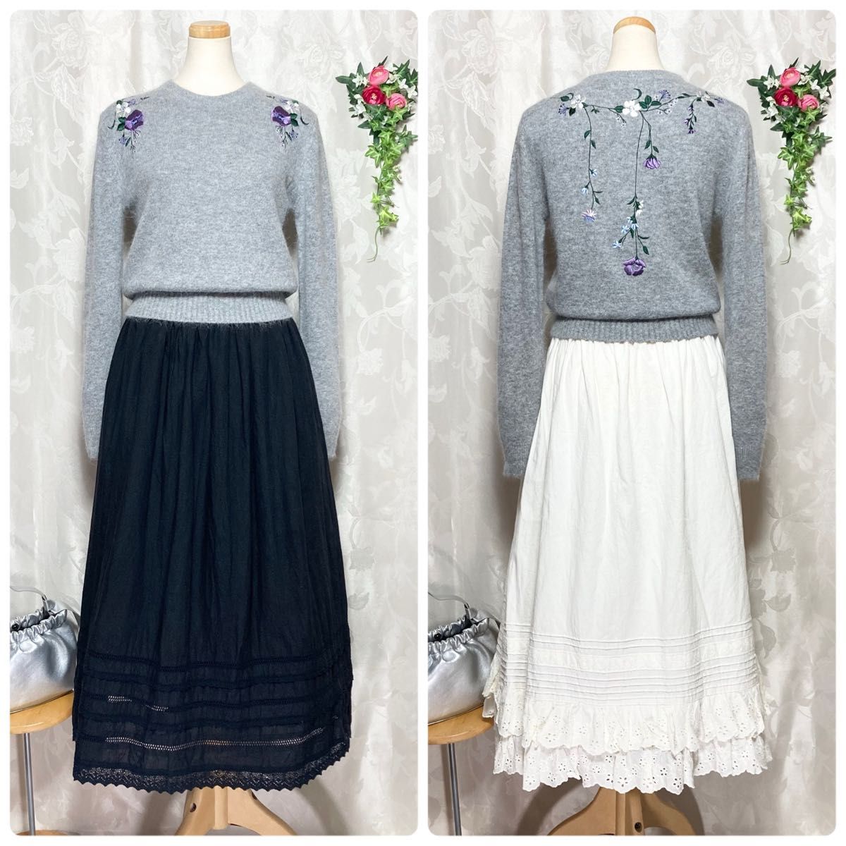 新品 LILY BROWN リリーブラウン 花柄刺繍ニットプルオーバー 新品 LILY BROWN リリーブラウン 花柄刺繍ニットプルオーバー
