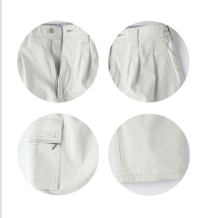 日本代購代標第一品牌【樂淘letao】－1981 TSデザイン藤和№3414カーゴパンツ秋冬ホワイトLLサイズ(W88・92・94・96㎝） ツータック脇ゴム楽ちん新品作業ズボン綿100%薄グレー