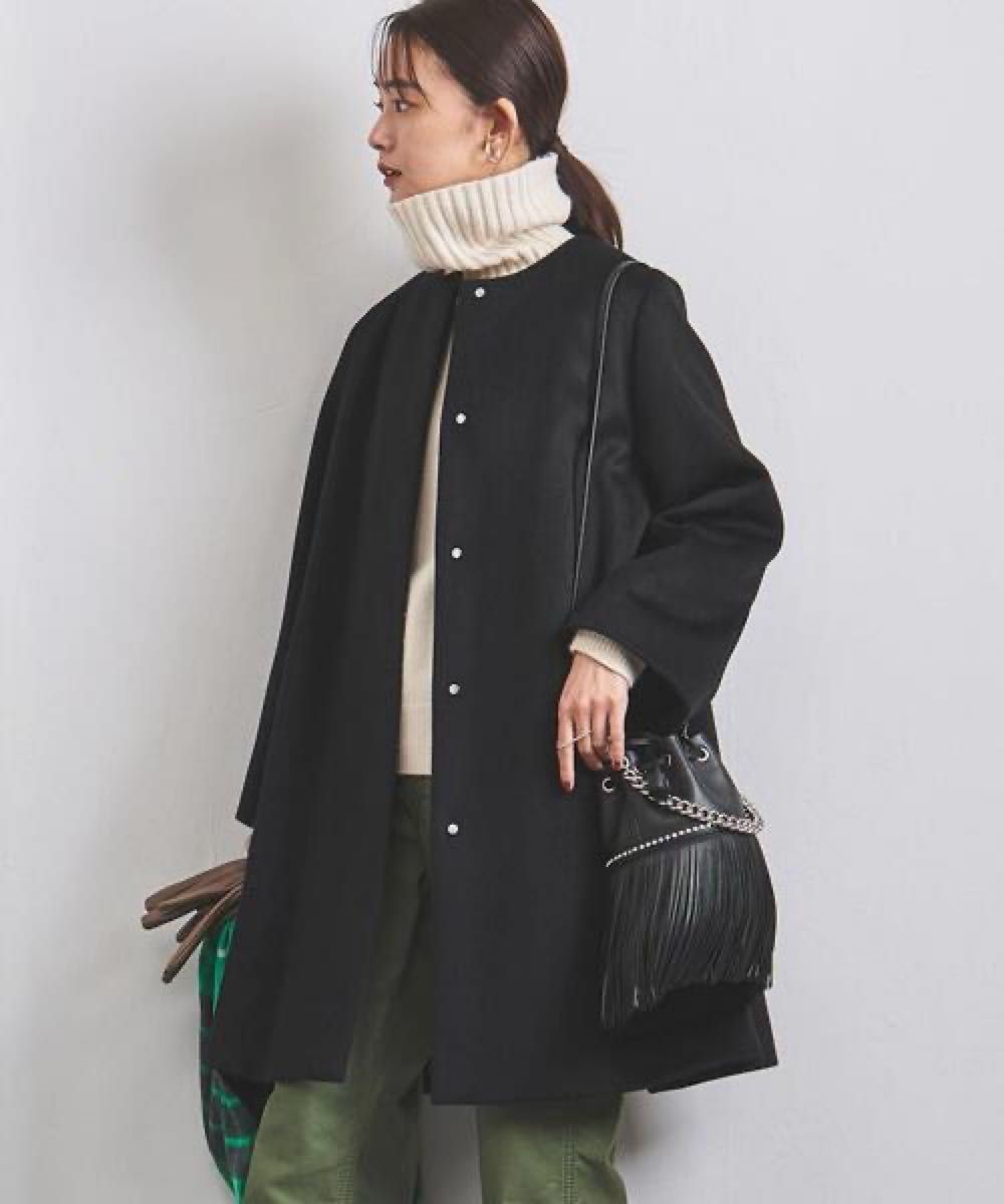 新品】UNITED ARROWS Aラインノーカラーミドル丈コートB†|Yahoo 新品】UNITED ARROWS Aラインノーカラーミドル丈コートB†|Yahoo