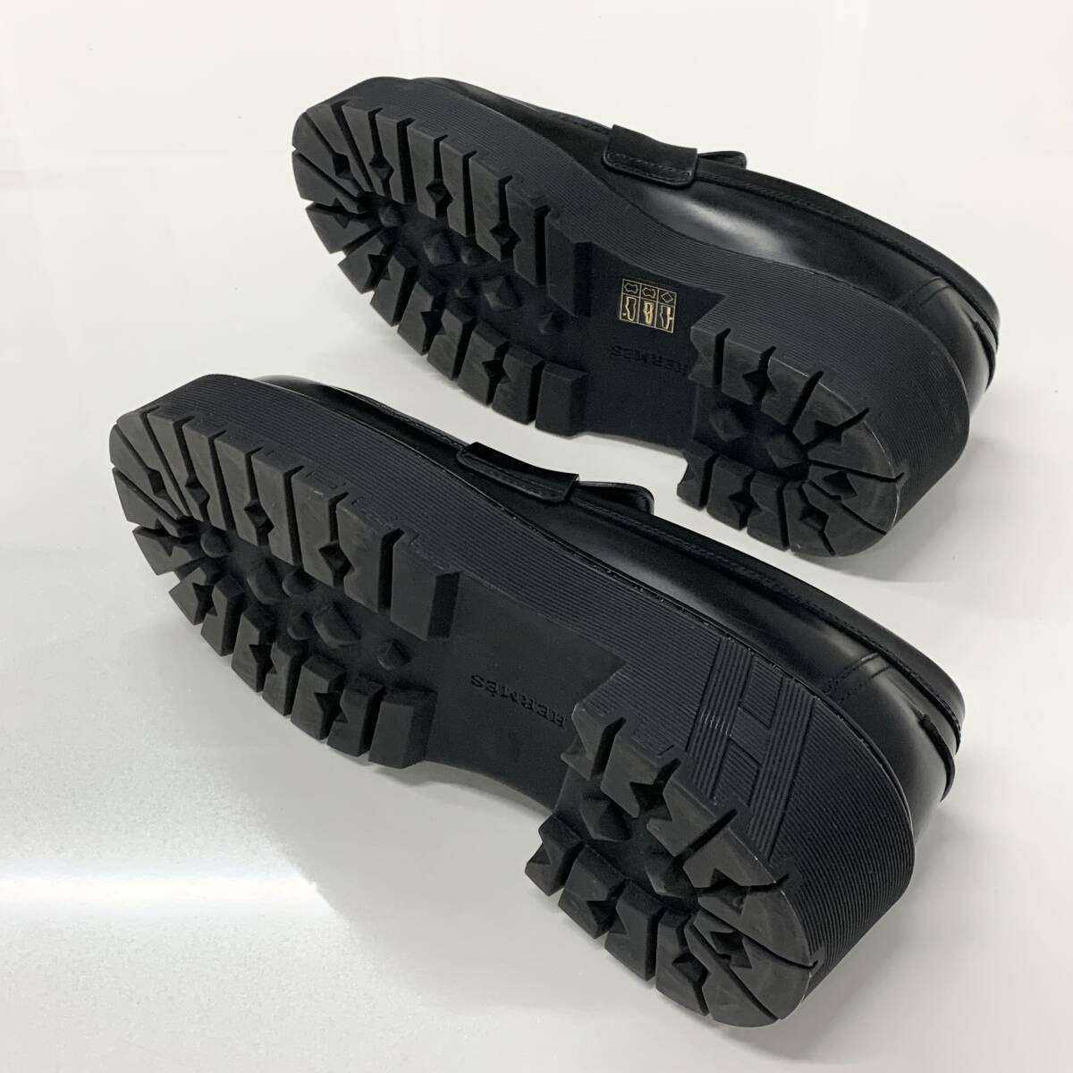 M11294 エルメス ヒッチ Hロゴ レザー 厚底 ローファー ブラック M11294 エルメス ヒッチ Hロゴ レザー 厚底 ローファー ブラック