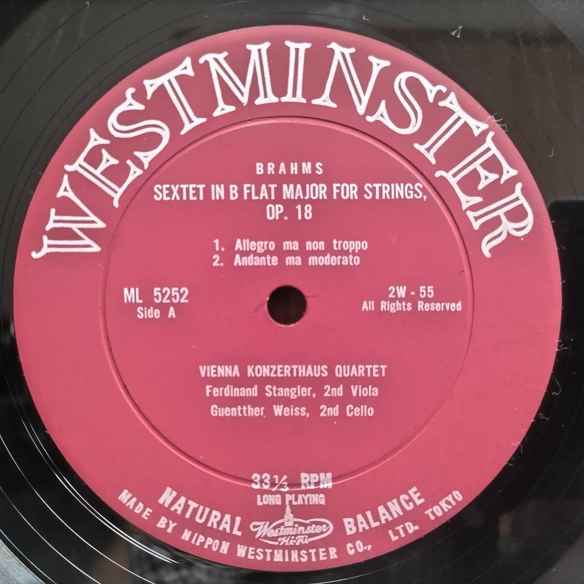 Yahoo!オークション - V263/LP1枚/ブラームス 弦楽六重奏曲第1番/シュ...