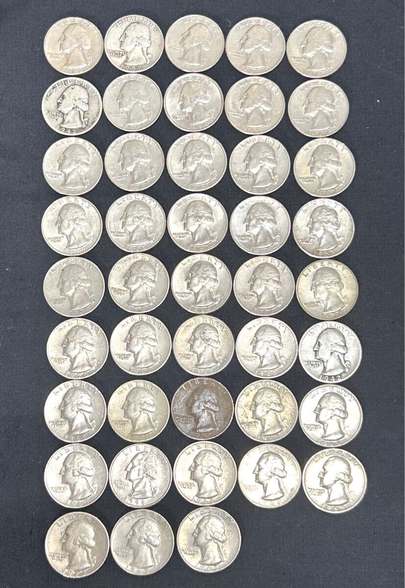 Yahoo!オークション - 【c-3】アメリカ 25セント 硬貨『43枚 243g まと...