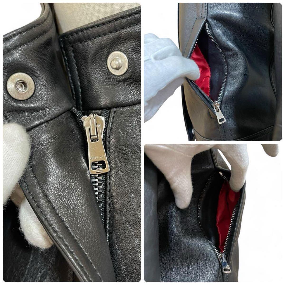 国内正規品】GUCCI 高級羊毛レザージャケット Lサイズ 国内正規品】GUCCI 高級羊毛レザージャケット Lサイズ