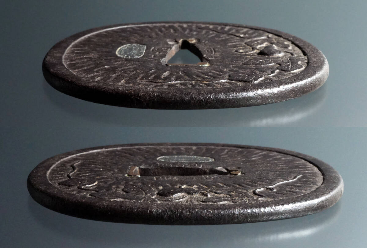 Yahoo!オークション - 尾張大鐔88.6mm 尾府住国貞在銘【保存刀装具鑑定...