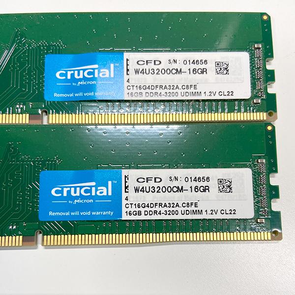 Yahoo!オークション - 【正常】DDR4 16GB × 2枚 計 32GB crucial W4U3...