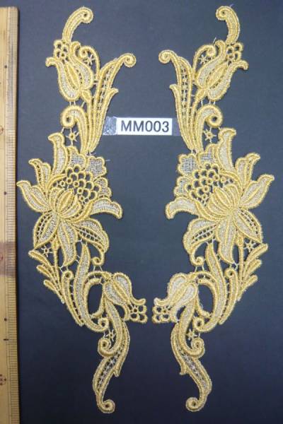 Yahoo!オークション - (MM003)ゴールドのケミカルレースのモチーフ(1...