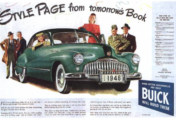 Yahoo!オークション - 1946年の自動車広告 ビュイック BUICK GM